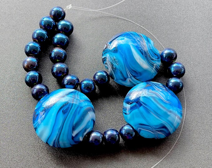 SUPPLY: Specialty Focal Point Glass Beads - Lamp-work Swirl Glass Beads ...