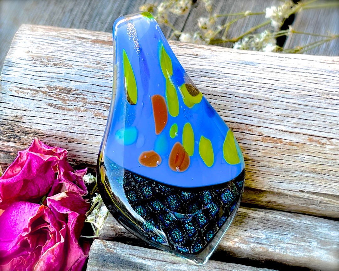 SUPPLY: Large Colorful Retro ART Glass Lampwork Pendant - Handcrafted ...