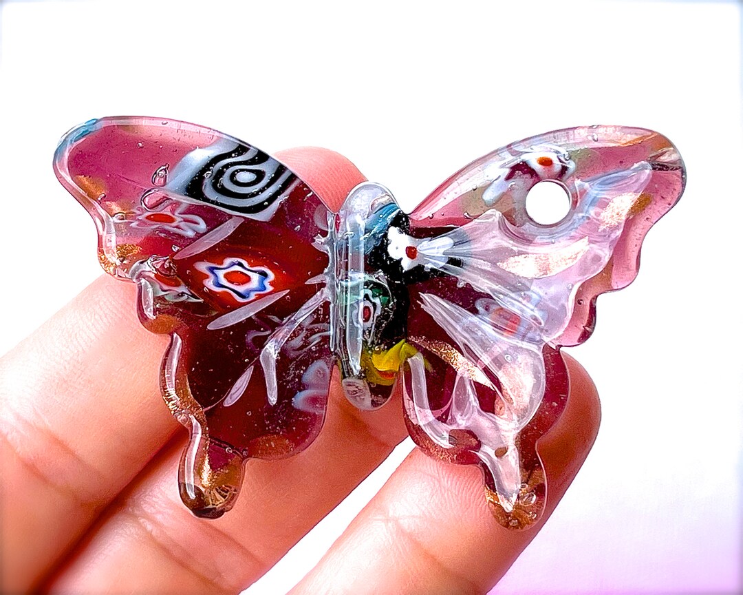 SUPPLY: ART Glass Butterfly Pendant - ART Lampwork Butterfly Pendant ...