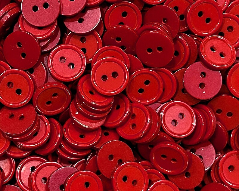 VINTAGE: 60pcs Deep Red Pearly Buttons Craft Buttons - Etsy