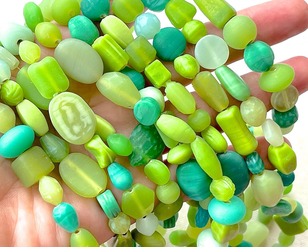BEST SELLER: 20" Mixed Shape Mat Frost Glass Bead Strand - Sea Glass ...