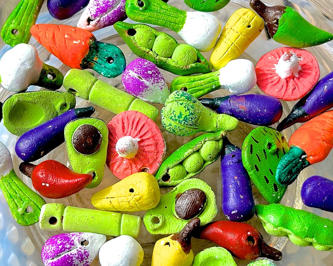 Ceramic Vegetable Beads Jewelry Handcrafted Beads Pottery Clay Mexican ...