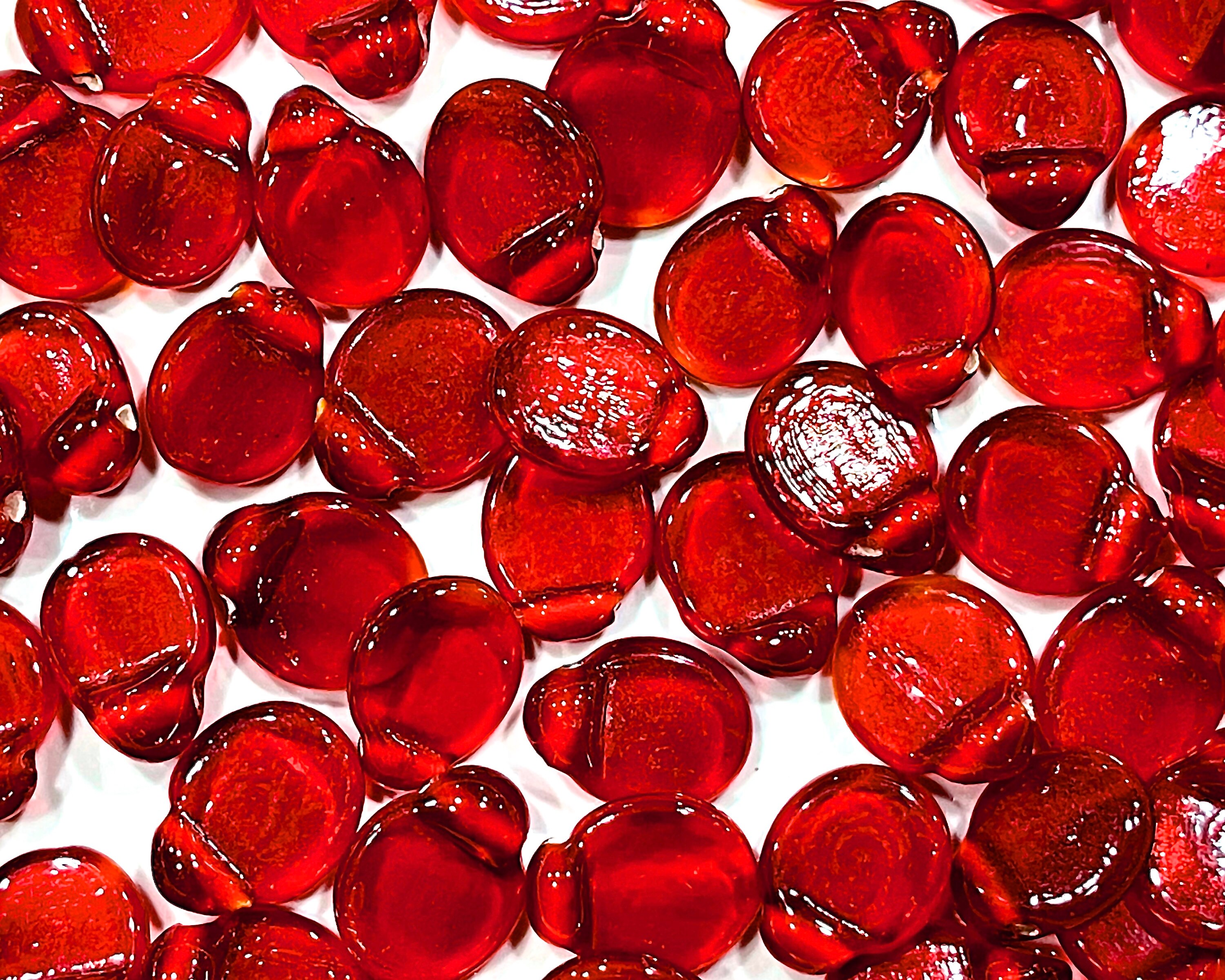 SUPPLY: 30pcs Handcrafted Flat Red Glass Drops Glass Drop | Etsy