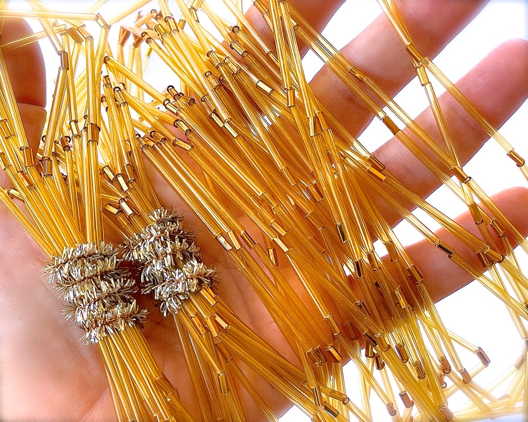 ANTIQUE: 1800's to 1920's 120 Old Venetian Transparent Bugle Bead ...