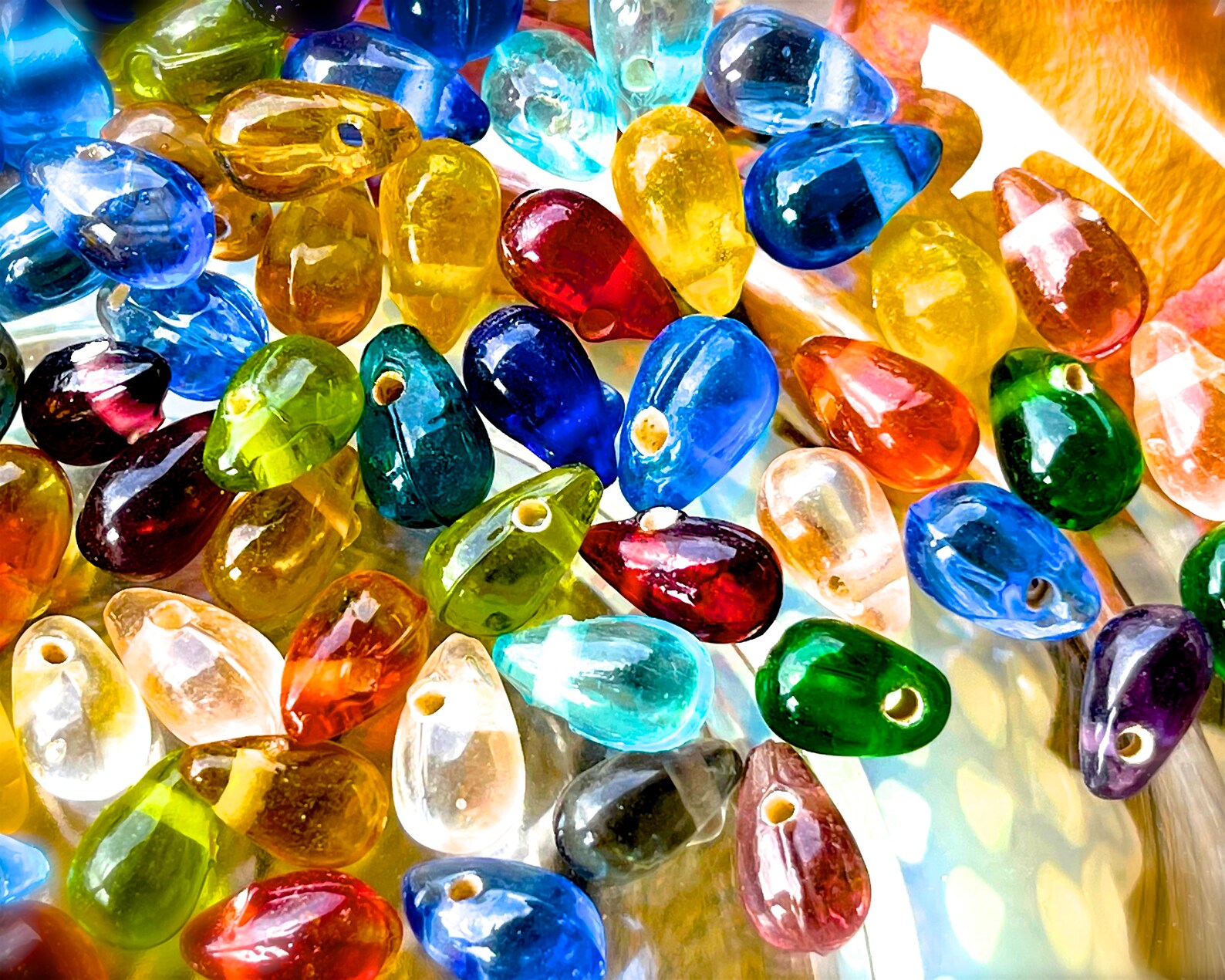 SUPPLY: 100pcs Small Translucent Colorful Glass Drops Drop - Etsy