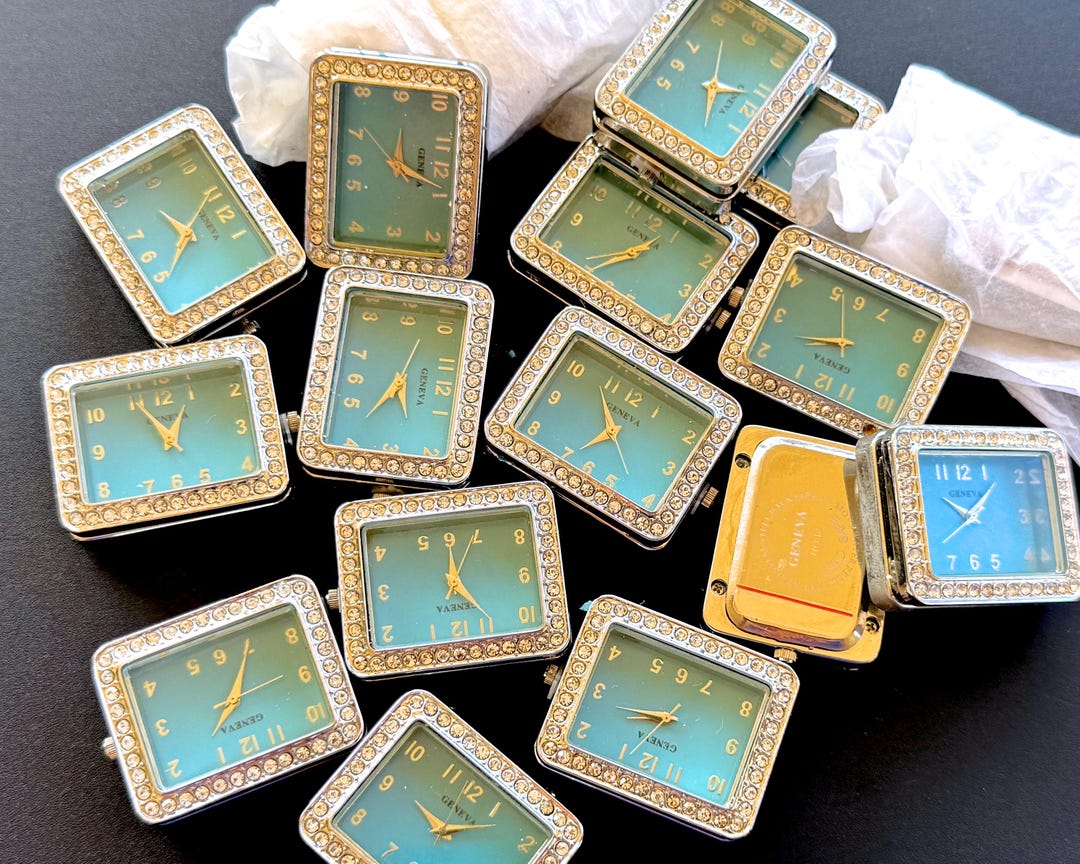 VINTAGE: 8pcs - Geneva Quartz Watch Heads - U2K Deadstock - Upcycle ...