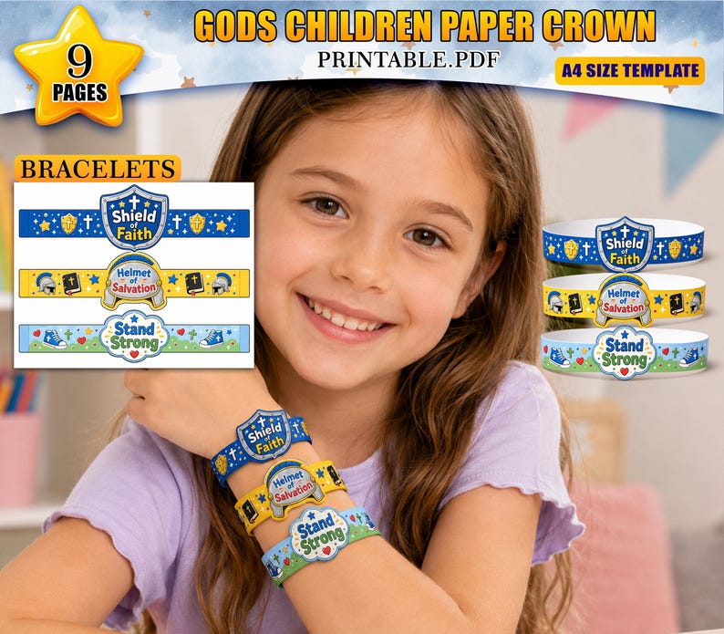 Armor of God Paper Crown and Bracelet Bible Craft, Sunday School VBS ...