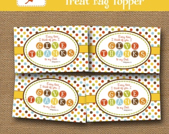 Thanksgiving Treat Bag Toppers for Kids Colorful Turkey | Etsy