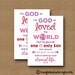 John 3:16 Printable Valentine's Day Card DIY PRINTABLE | Etsy