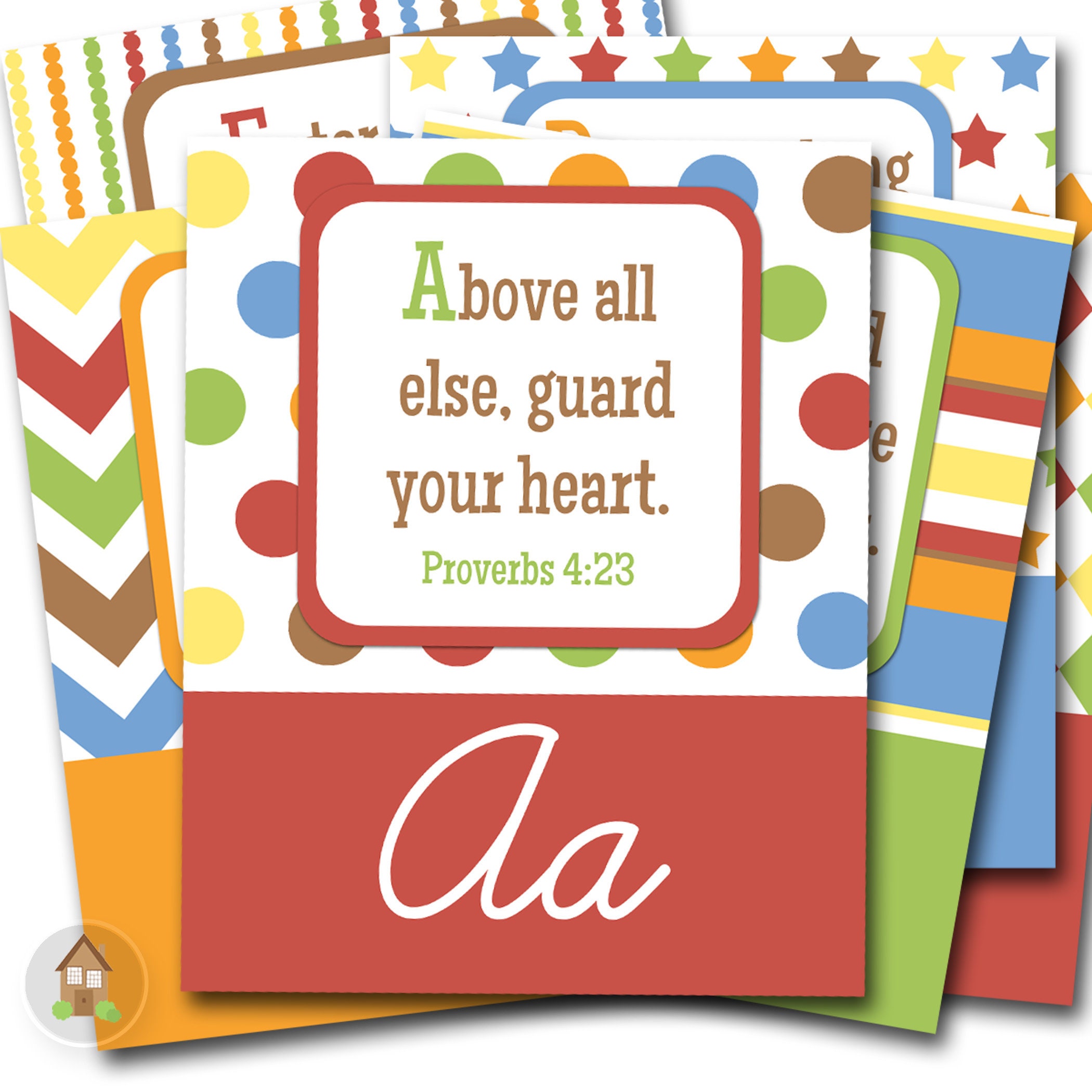Digital Cursive Wall Alphabet With Bible Verses for Kids Classroom - Etsy