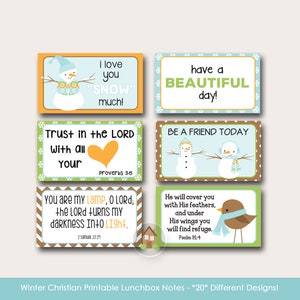 Winter Lunch Box Notes | Christian, Scripture Lunch Box Notes | January ...