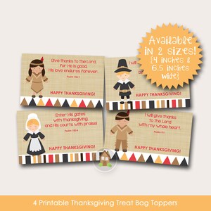 Thanksgiving Treat Bag Toppers for Kids | Pilgrims and Indians | DIY ...