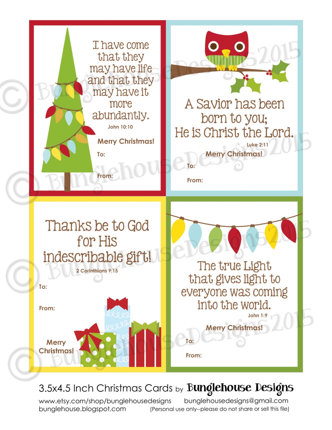 Kids Printable Christmas Cards Cute Scripture Christmas - Etsy