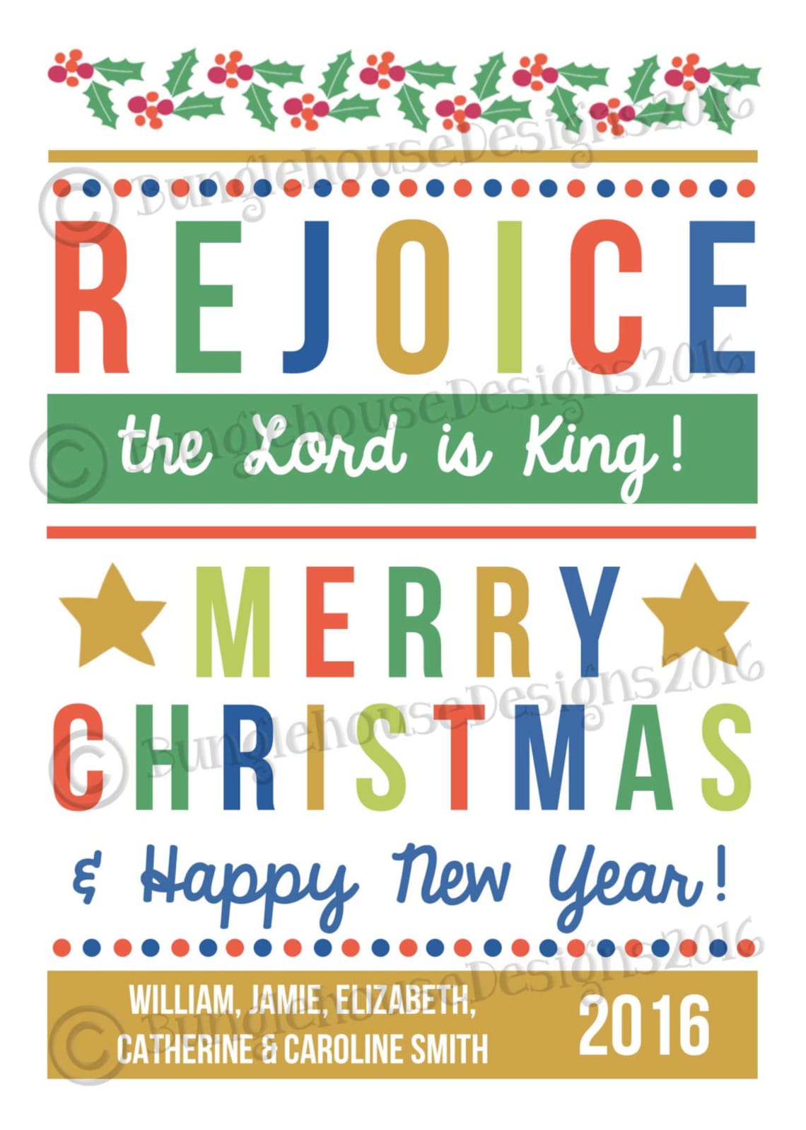 Printable Rejoice Christmas Card | Etsy