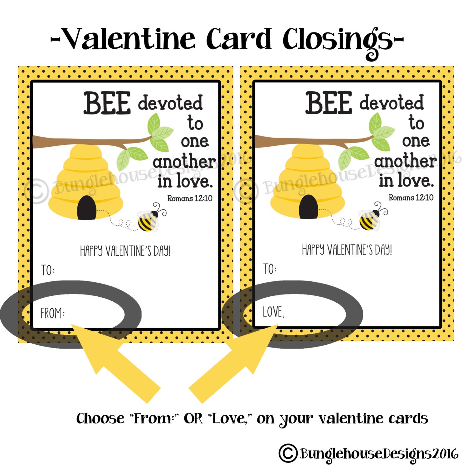 Bumble Bee Valentines | Christian, Scripture, Bible Verse Valentines ...