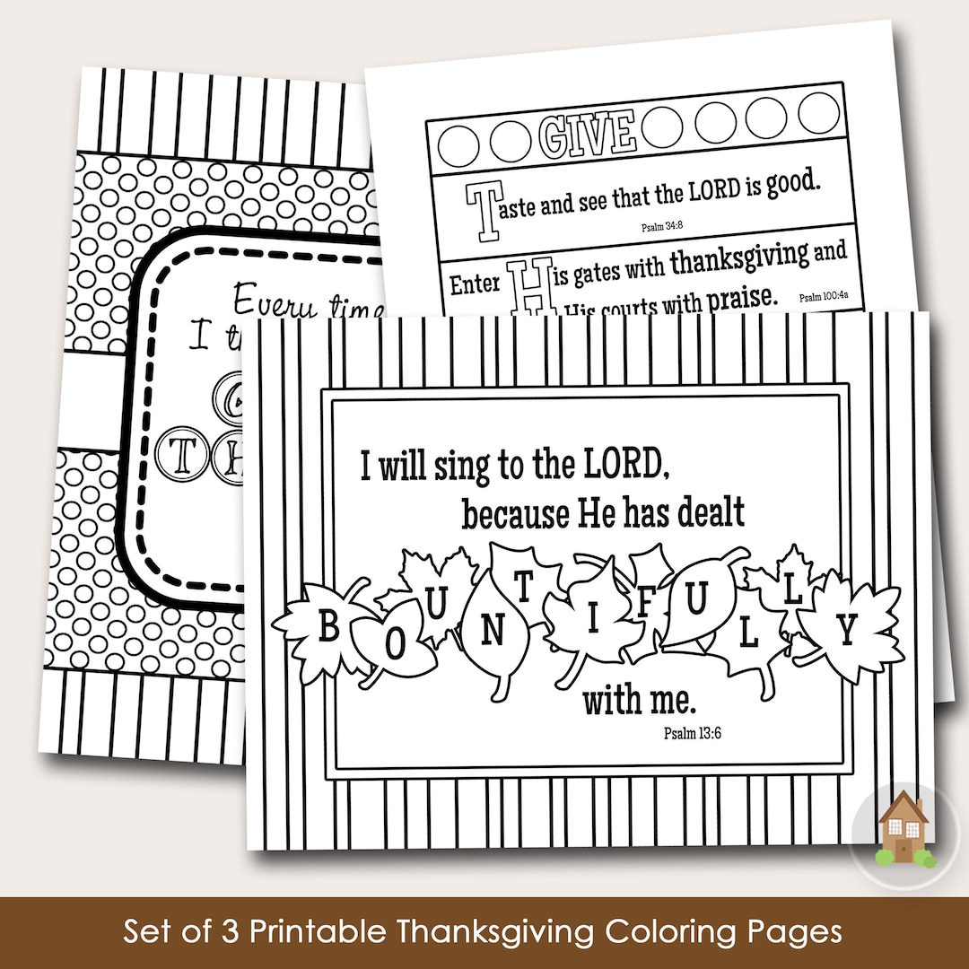 Printable Thanksgiving Coloring Pages | Give Thanks Scripture Coloring ...