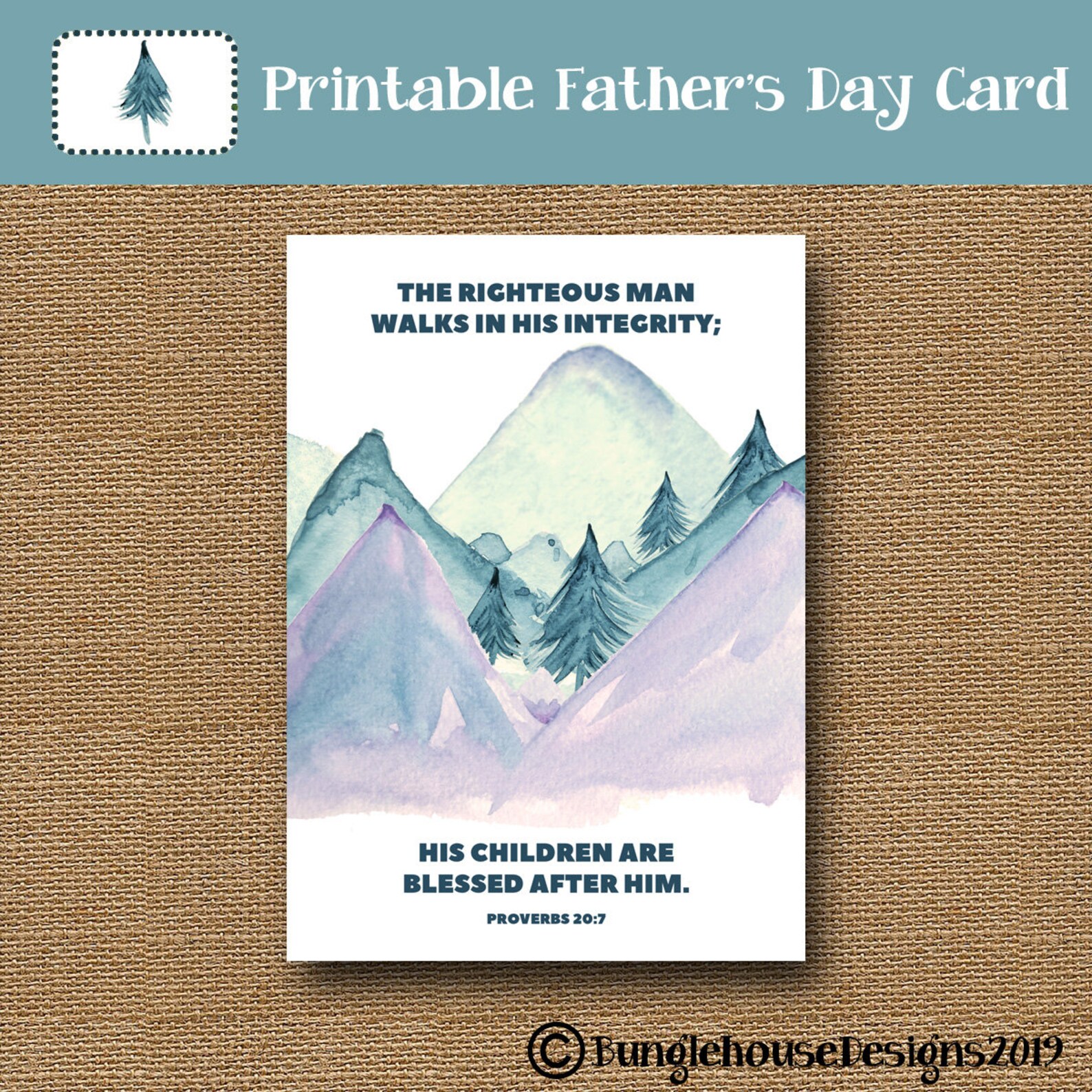 Religious Father's Day Card | Digital Printable Card for Dad | Father's ...