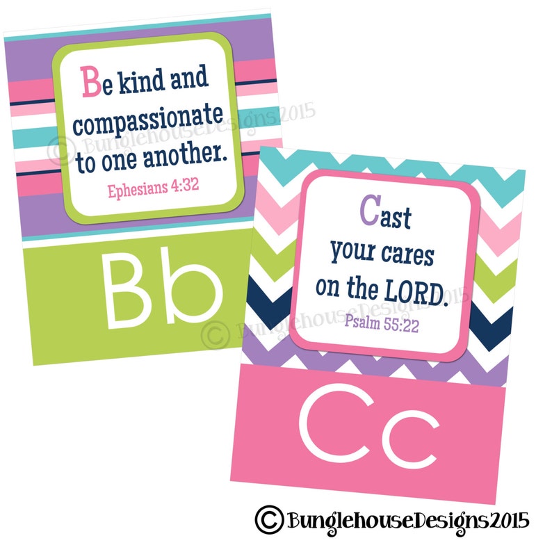 ABC Scriptures for Girls | Children's Alphabet | Scripture Wall ...