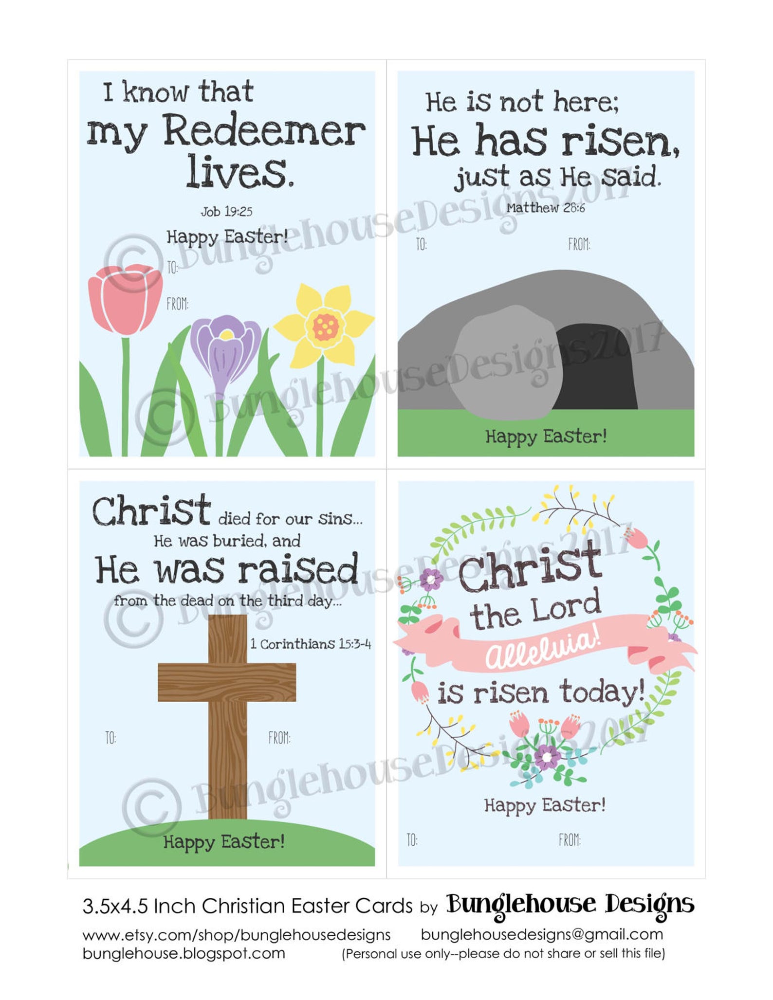 Kids Printable Christian Easter Cards Religious Bible - Etsy