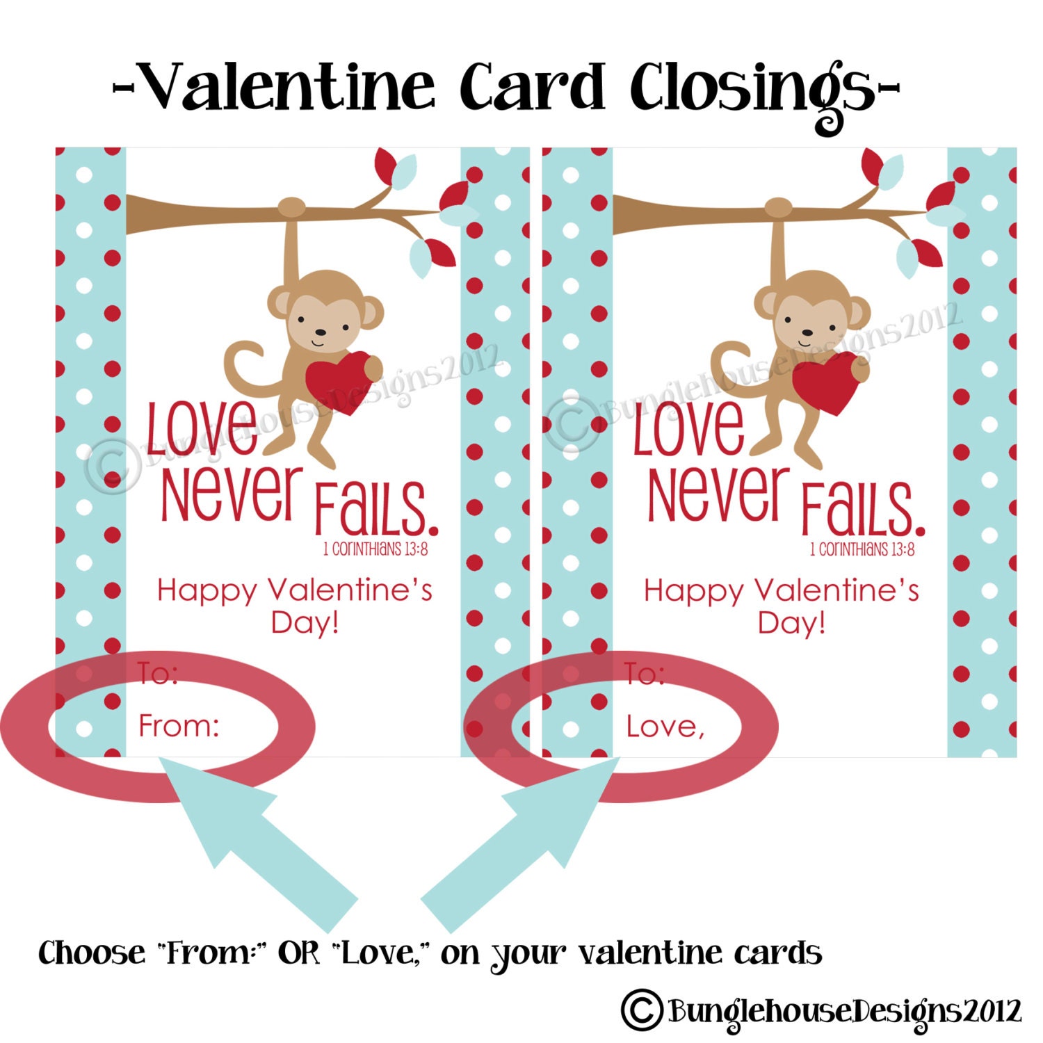 Kids Valentine Card Monkey Valentine DIY PRINTABLE | Etsy