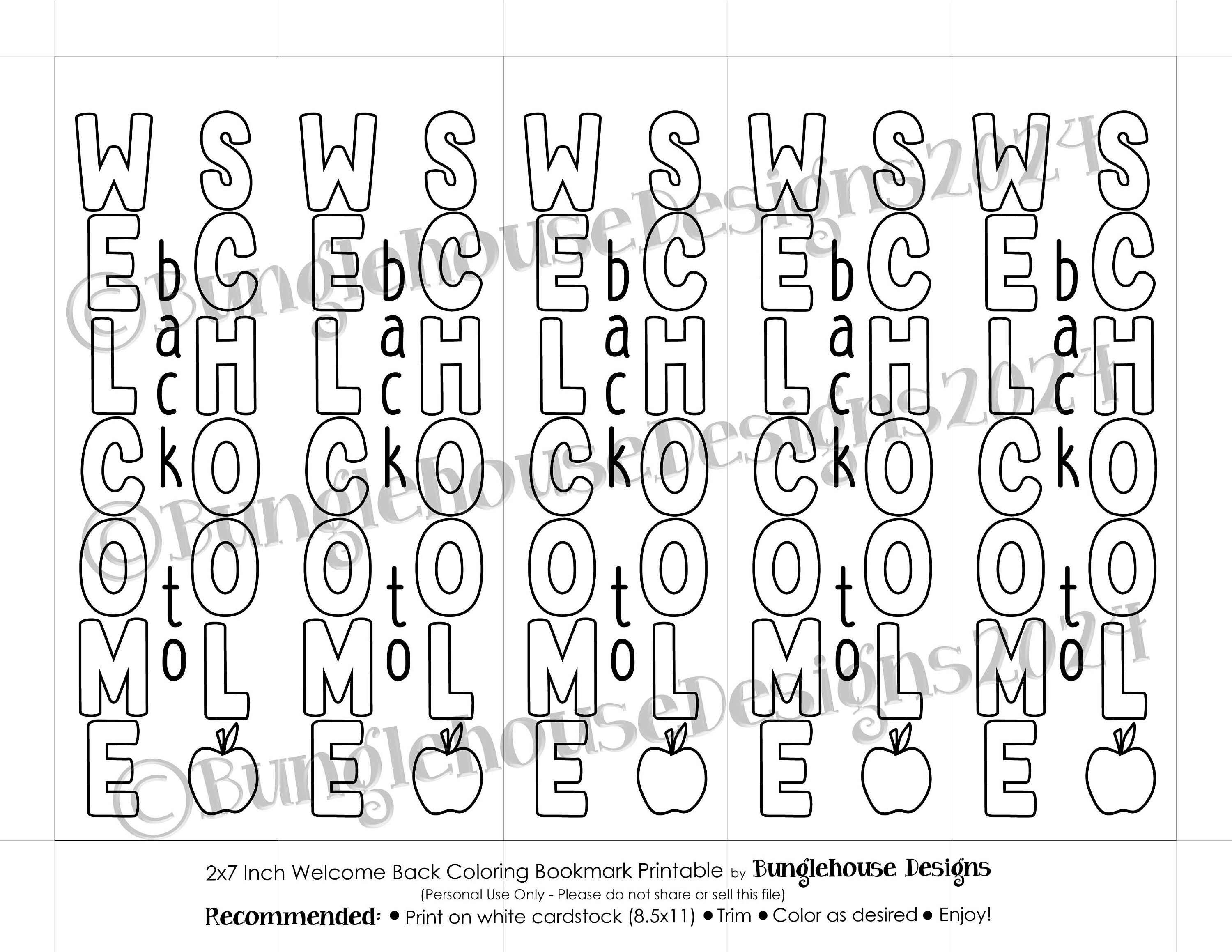 Welcome Back to School Printable Coloring Bookmark | First Day of ...