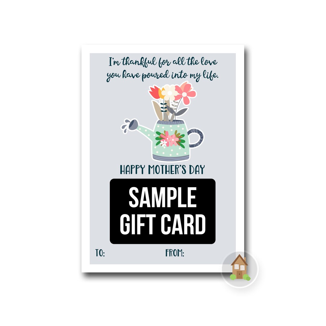 Mother's Day Instant Download Gift Card Holder | Printable Thankful ...