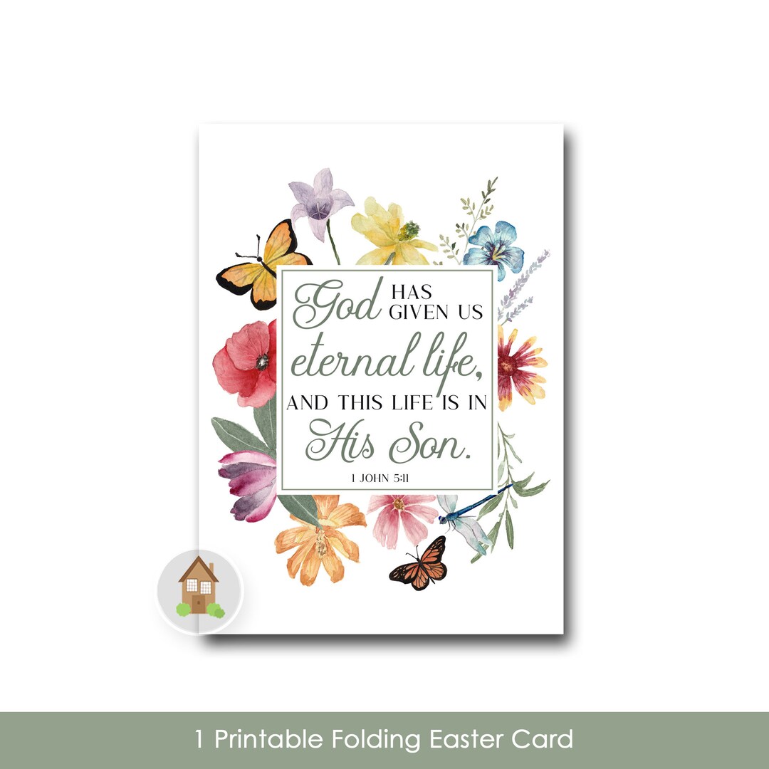 Eternal Life Watercolor Scripture Card for Easter | Christian Easter ...