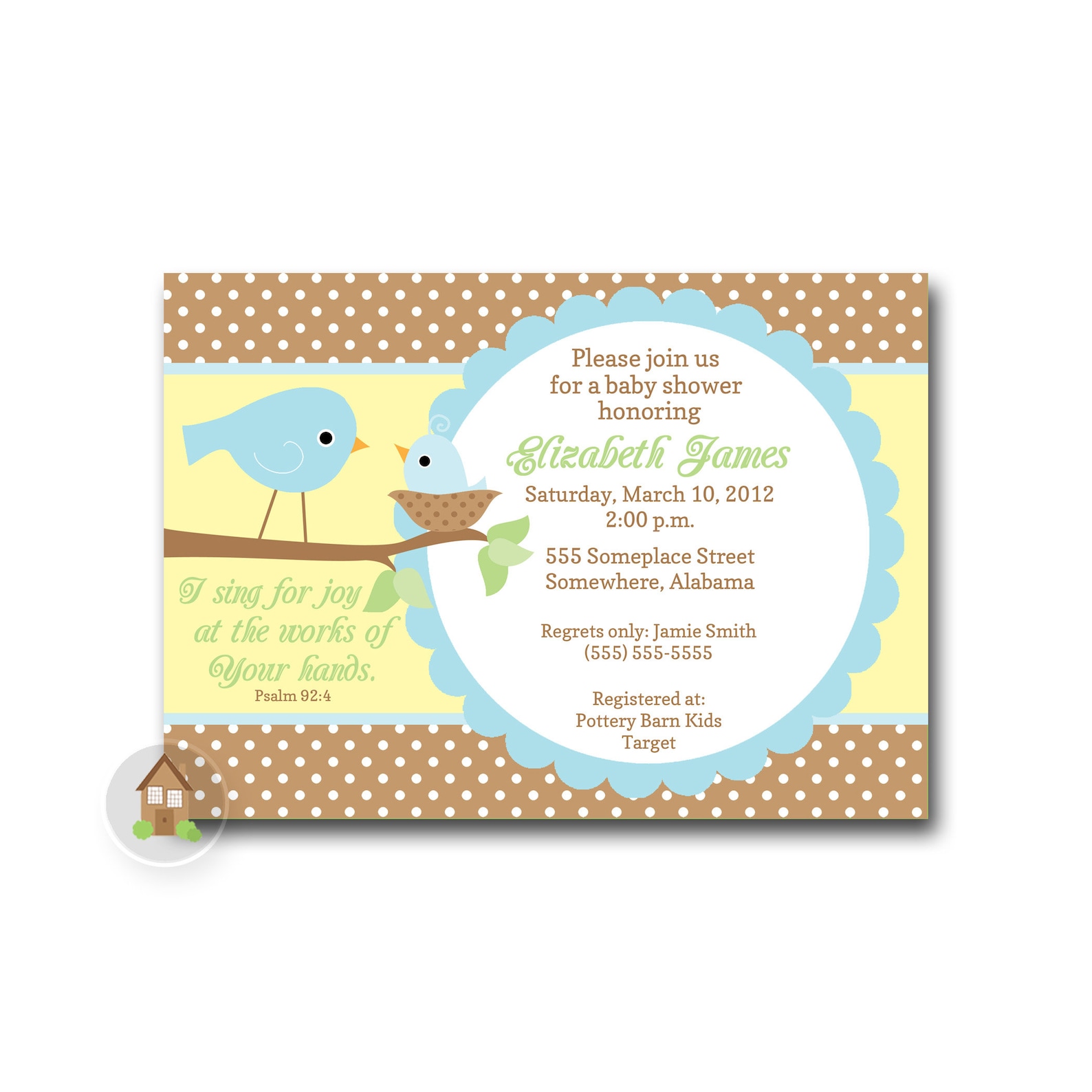Bird Baby Shower Invitation Baby Boy Shower Invite - Etsy