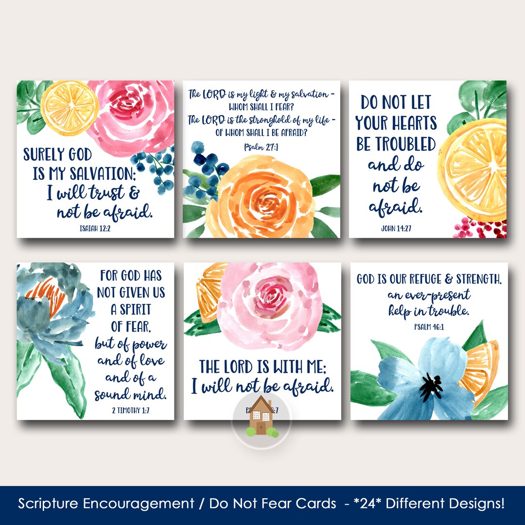 Scripture Encouragement Cards Bible Verses for Fear Anxiety - Etsy