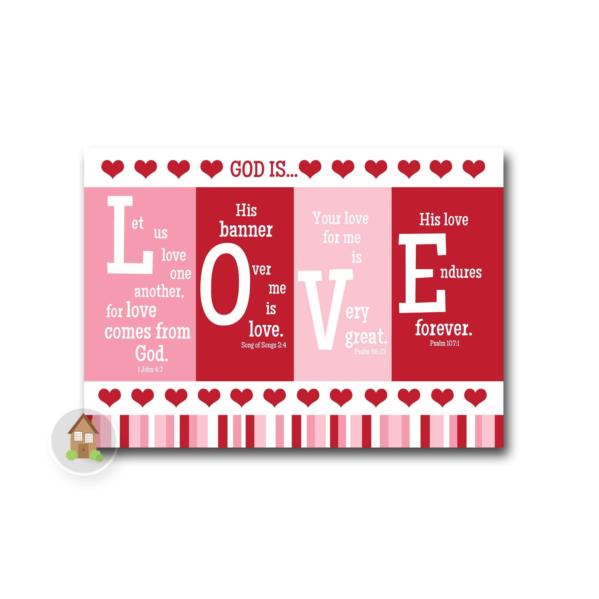 Printable Valentine Card Christian Scripture Bible Verse | Etsy