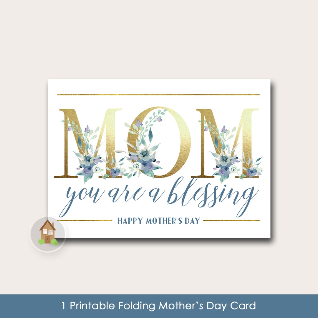 Printable Mother's Day Card | Mom, You're a Blessing Card | Religious ...