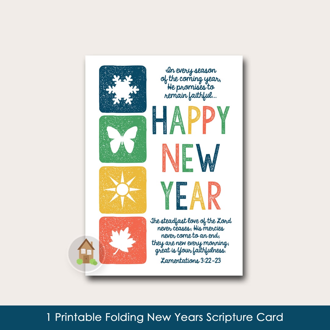 Christian Scripture New Years Greeting Card | God's Faithfulness ...
