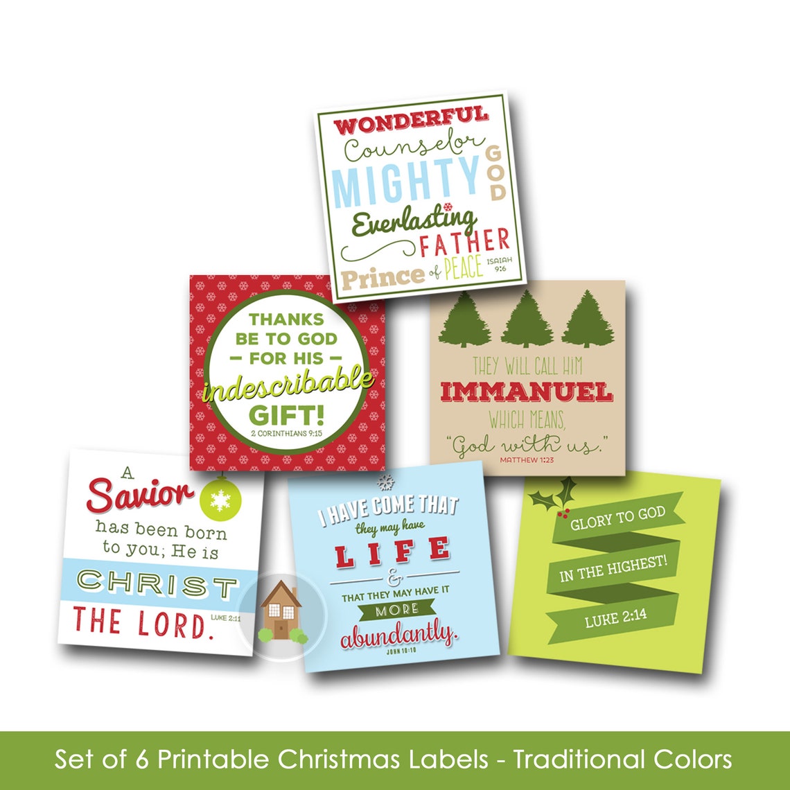Printable Christmas Scripture Gift Tags DIY PRINTABLE - Etsy