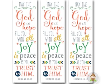 Romans 15:13 May the God of Hope Fill You With All Joy Bookmark ...