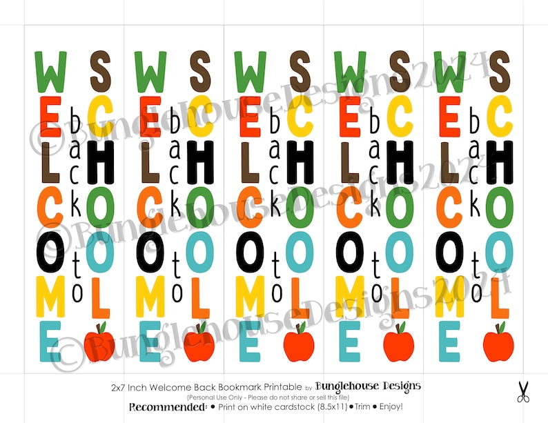 Welcome Back to School Printable Bookmark | Cute and Simple Printable ...