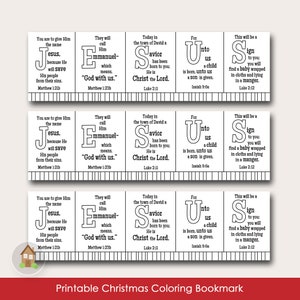 Printable Christmas Bookmark to Color JESUS Scripture Religious ...