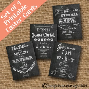 Chalkboard Easter Cards Easter Scripture Cards Religious, Bible ...