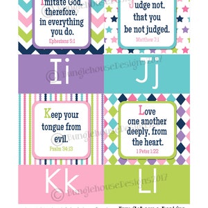 ABC Scripture Flashcards | Girl's Bible Verse Alphabet | Preschool ...