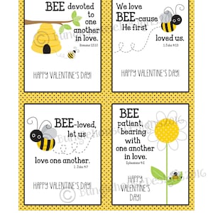Bumble Bee Valentines | Christian, Scripture, Bible Verse Valentines ...
