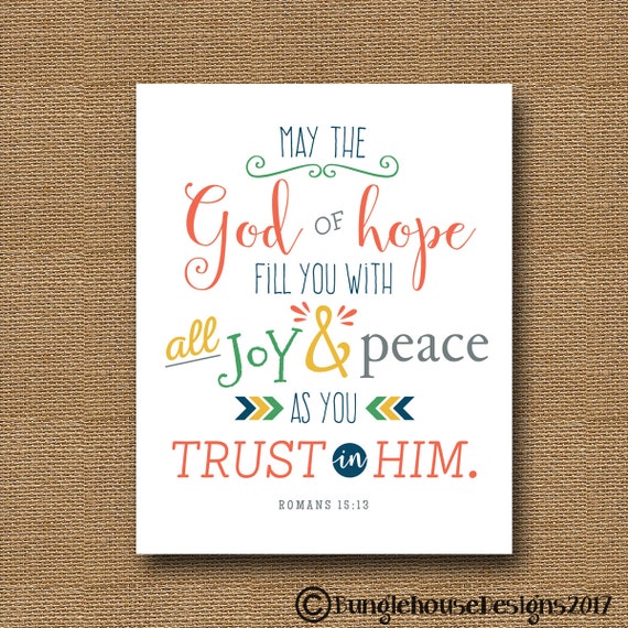 Printable Scripture Bible Verse Wall Art God of Hope | Etsy