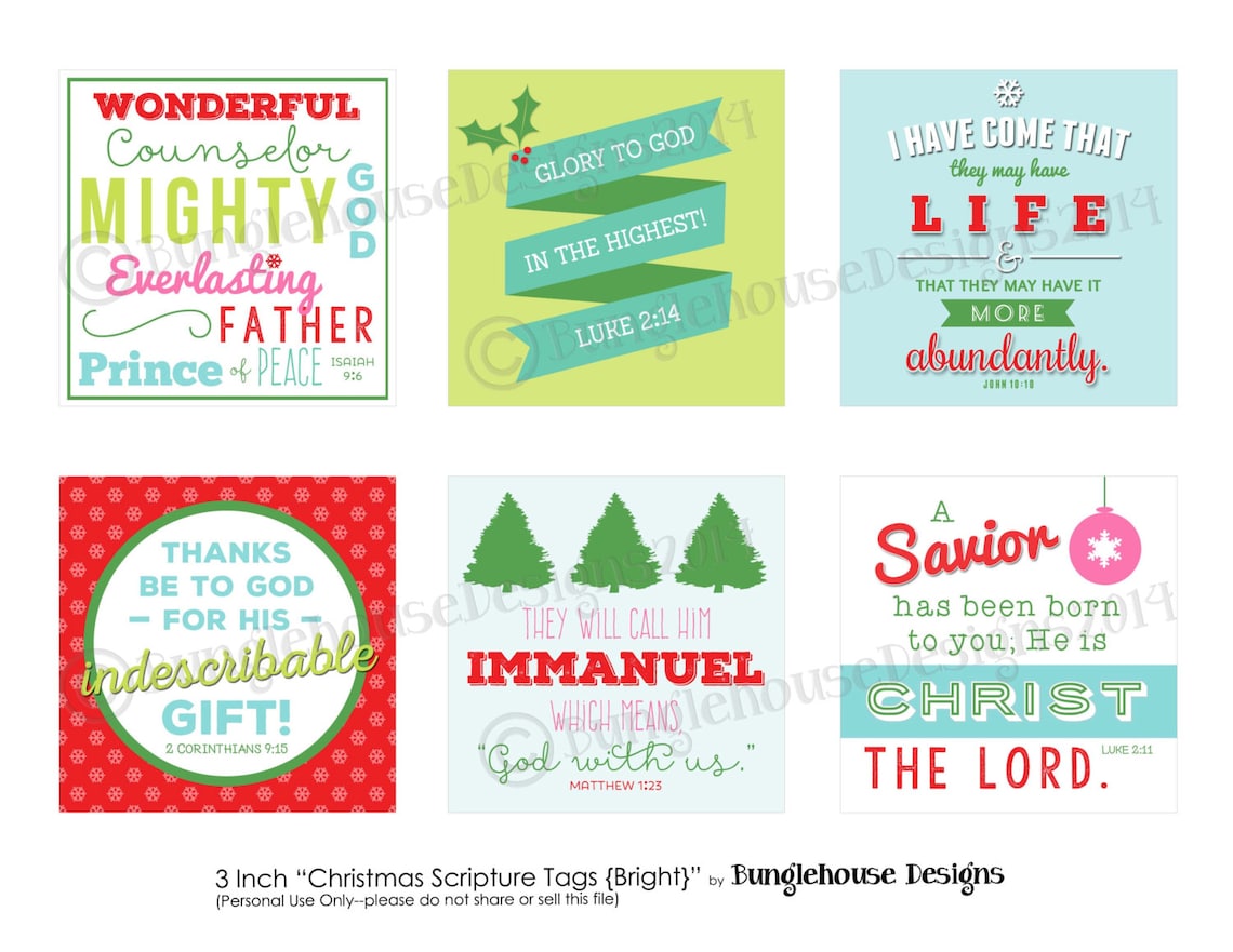 Printable Christmas Gift Tags DIY PRINTABLE Retro | Etsy