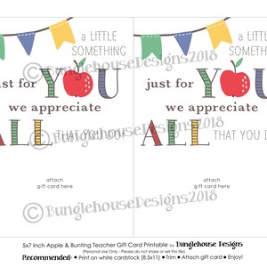 Teacher Appreciation Printable Gift Card Holder | End of the Year ...