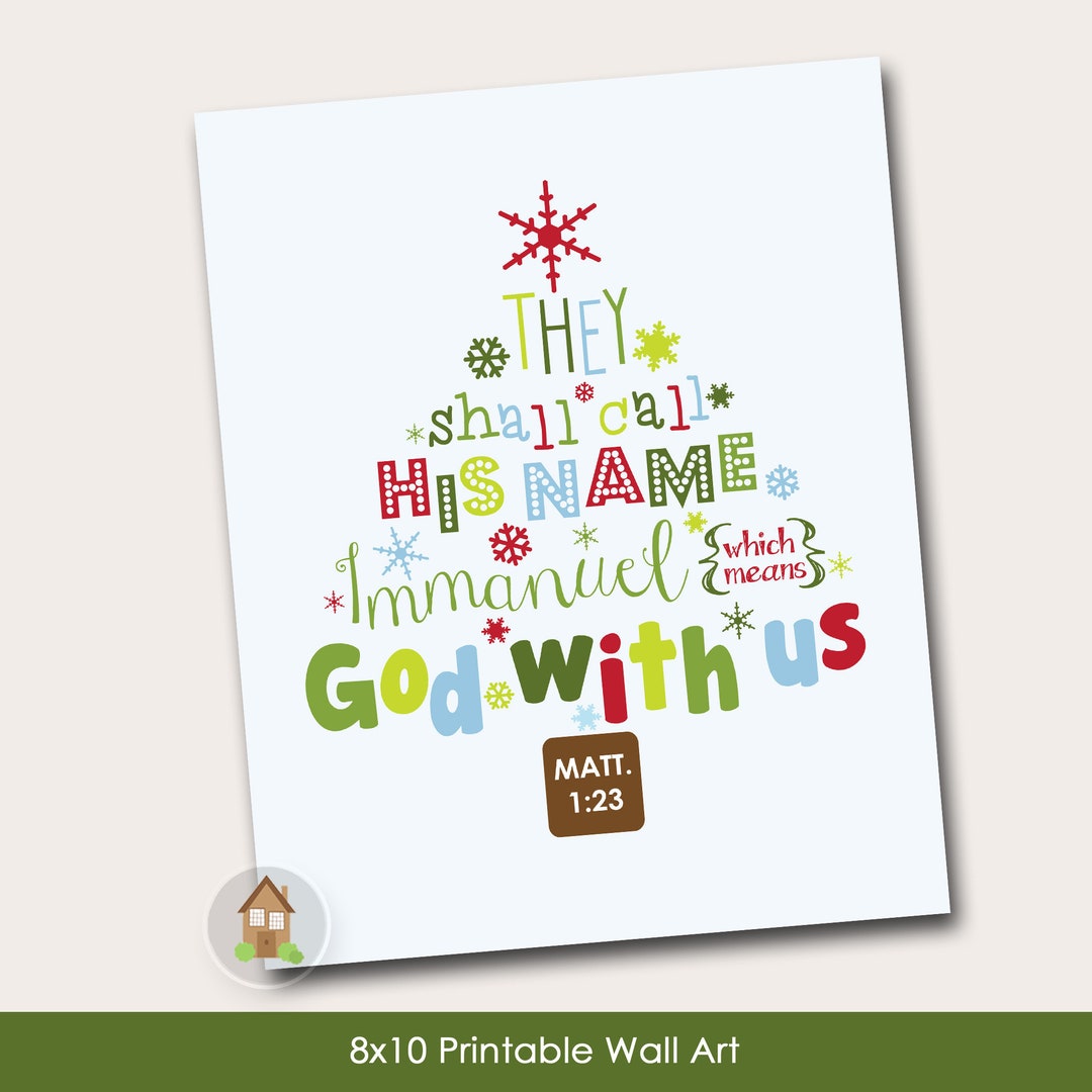 Printable Christmas Scripture | Christmas Tree Typography | Holiday ...