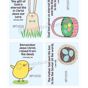 Cute Easter Scripture Cards for Kids, Printable Easter Cards With Bible ...