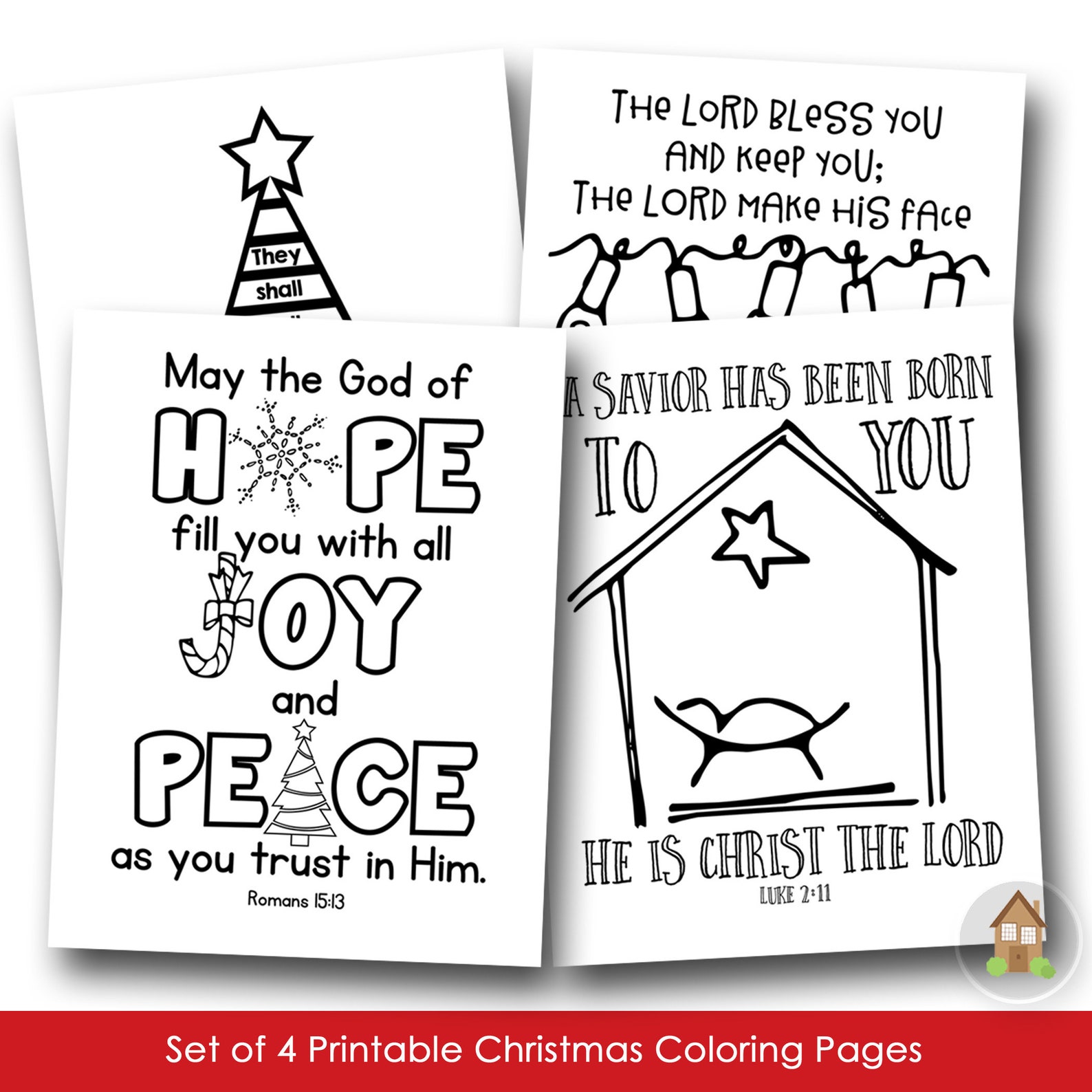 Printable Christmas Coloring Pages Christmas Scripture - Etsy