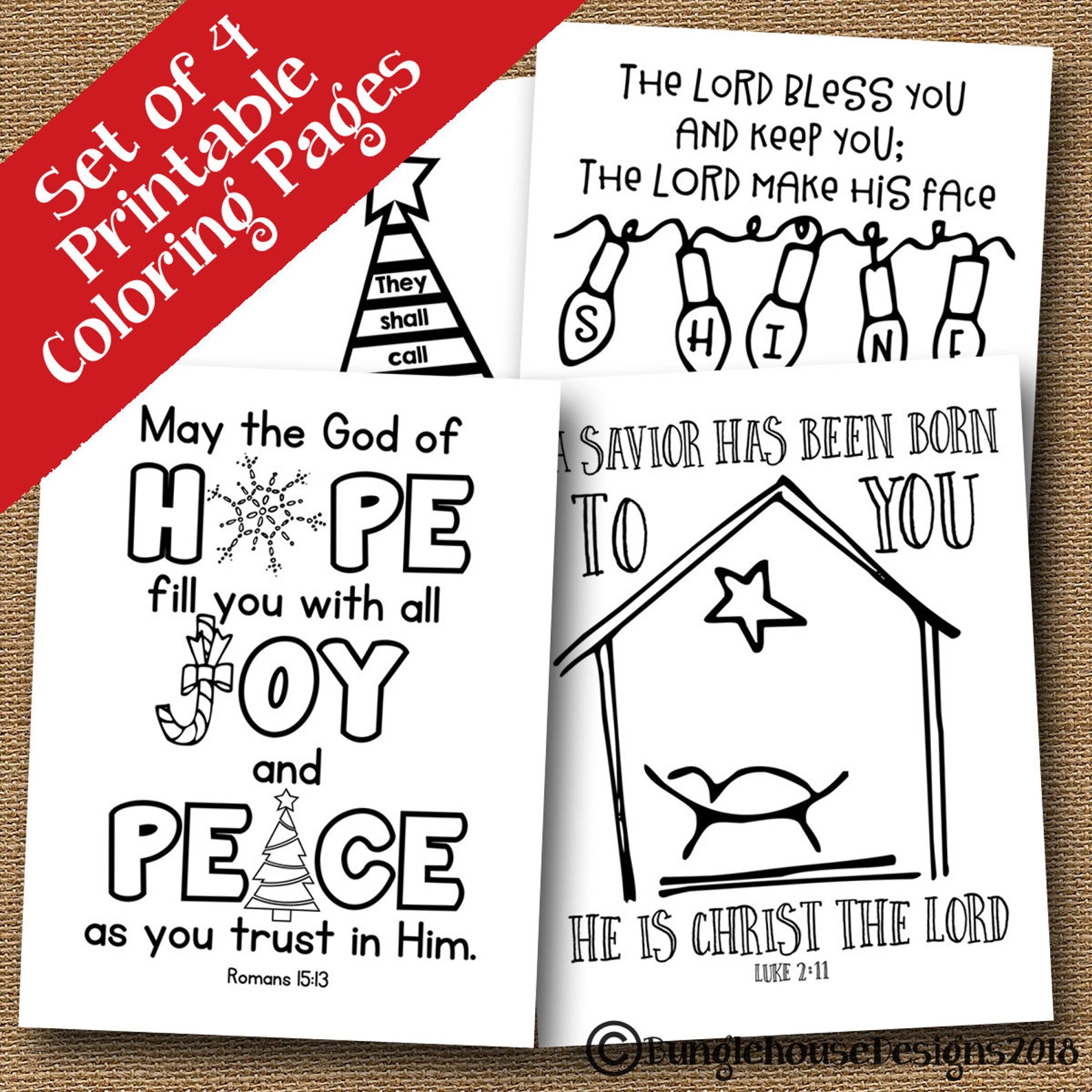 Printable Christmas Coloring Pages Christmas Scripture - Etsy