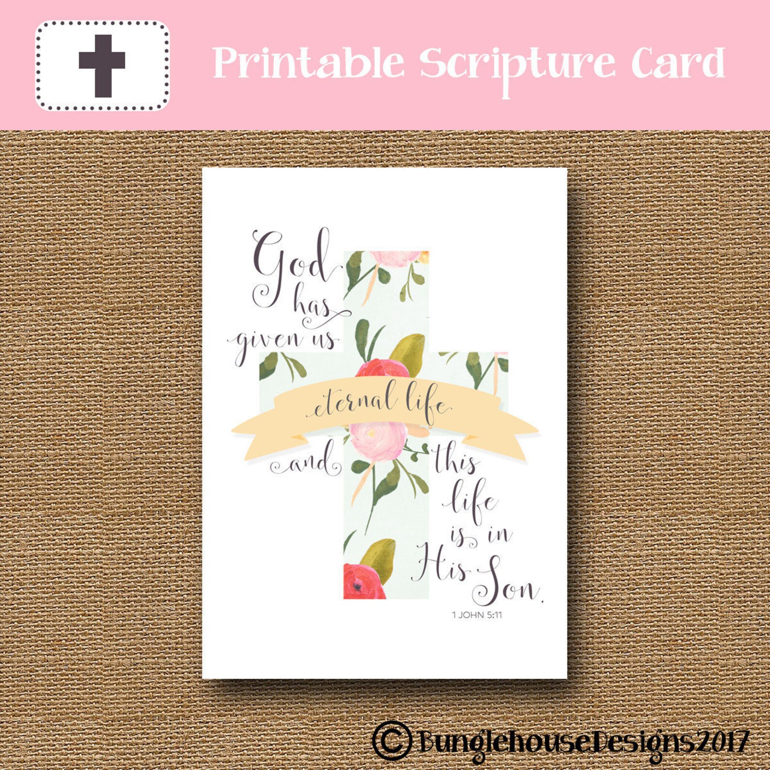 Christian Easter Greeting Card | Printable Easter Scripture | Easter ...