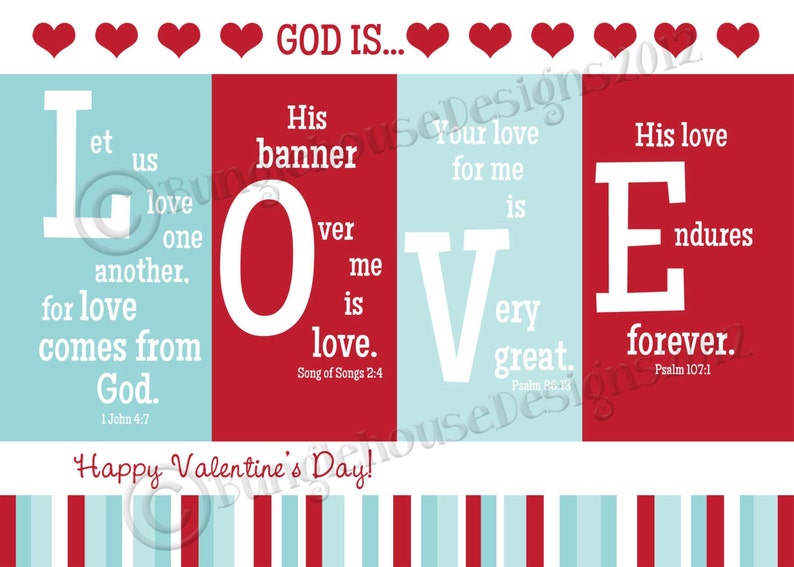 Printable Scripture Valentine Card God is Love Valentine - Etsy
