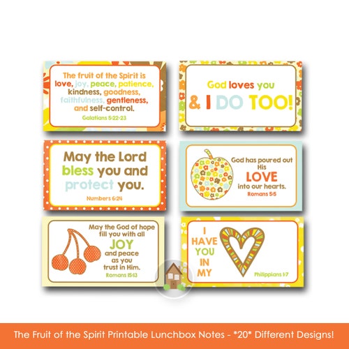 Cute Christian Lunchbox Notes for Kids Watercolor Lunch Notes - Etsy