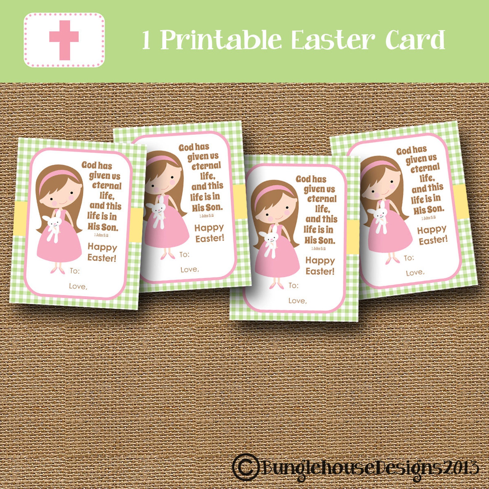 Instant Download Easter Card Kids Printable Christian Easter | Etsy